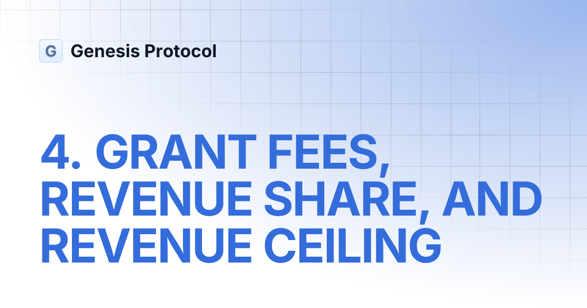 4. GRANT FEES, REVENUE SHARE, AND REVENUE CEILING | Genesis Protocol